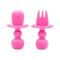 China Special Blue Silicone Baby Forks Spoons Eco Friendly ODM/OEM Service 9.5x9.5x4cm 48Gram for sale