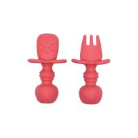 China Special Blue Silicone Baby Forks Spoons Eco Friendly ODM/OEM Service 9.5x9.5x4cm 48Gram for sale