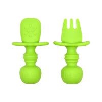 China Special Blue Silicone Baby Forks Spoons Eco Friendly ODM/OEM Service 9.5x9.5x4cm 48Gram for sale