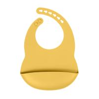 China 3.5*30.6*20.8cm Green Colors Newborn Feeding Silicone Catch Bib With Pocket Custom 81g for sale