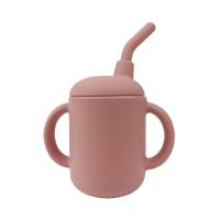 China Convenient and Durable 120ml Sloping Head Straw Cup with Silicone Grey Spill Proof Design for sale