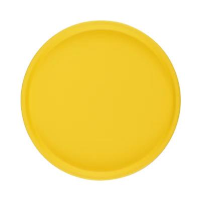China Yellow Mushie Suction Childrens Silicone Plates Microwaveable Food Grade With Size 18*18*3.0 cm And Weight Is 200 Gram for sale