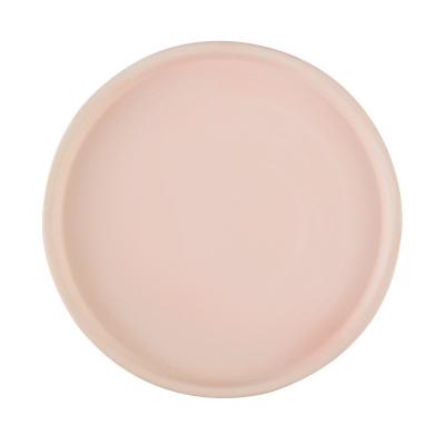 China Light Pink Mushie Suction Childrens Silicone Plates Microwaveable Food Grade With Size 18*18*3.0cm for sale
