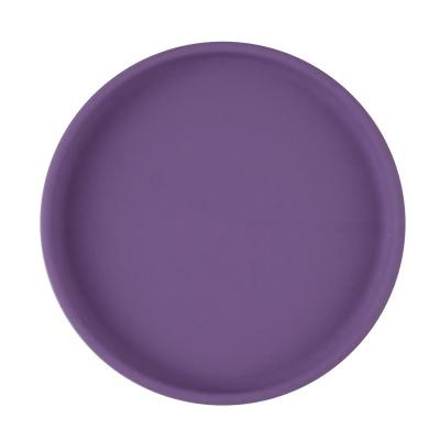 China Purple Mushie Suction Childrens Silicone Plates Microwaveable Food Grade With Size 18*18*3.0 cm And Weight 200 Gram for sale
