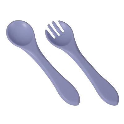 China ODM Different Dark Blue Colors Silicone Baby Forks Spoons Eco Friendly With Size Is 9.5x9.5x4 Cm And Weight Is 48 Gram for sale