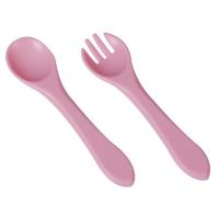 China Eco-Friendly Silicone Baby Forks Spoons 9.5x9.5x4 cm 48g 9 Different Light Grey Colors for sale