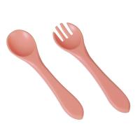 China Eco-Friendly Silicone Baby Forks Spoons 9.5x9.5x4 cm 48g 9 Different Light Grey Colors for sale
