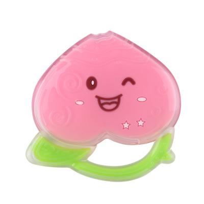 China 2 Colors OEM/ODM Handheld Food Shaped Teethers Chewing Silicone Toy Non Toxic With Size Is 8*7.3cm And Weight Is 41 Gram for sale