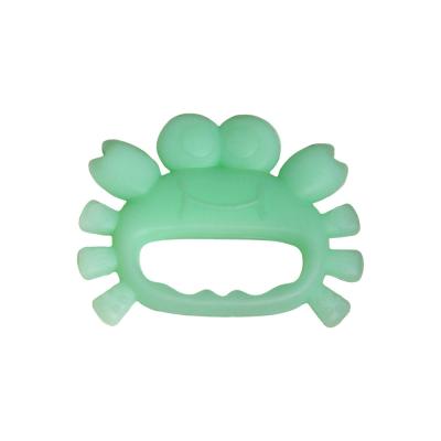 China Green Silicone Teething Toys Crab Elephant For Babies Silicone Teether With Size 7.6*6.2*1.2 cm And Weight 22 Gram for sale
