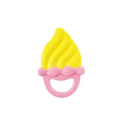 China 2 Colors Custom Silicone Baby Teether Ice Cream Portable For Oral Care With Size Is 10.5*7.1 cm And Weight Is 29 Gram for sale