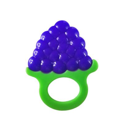 China JOURJOY Purple Grape Shape Two color Silicone Teether 8.9*7.5cm Size 19g Weight for sale