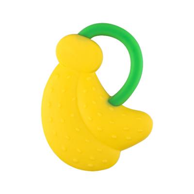 China Yellow Colors Silicone Fruit Shape Banana Elephant Teether Bicolor Custom With Size Is 8.1*8.3 cm And Weight Is 22 Gram for sale