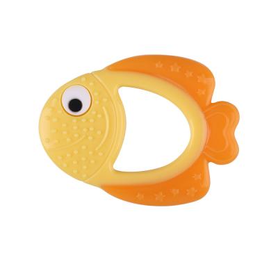China 2 Colors Orange OEM/ODM Silicone Baby Teether Toys Small Fish Pineapple With Size Is 8.1*8.3 cm And Weight Is 26 Gram for sale