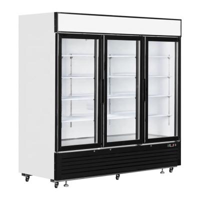 China 1380L Anti Fog 3 Glass Door Upright Display Freezer -18°C to -23°C Temperature Range 2025x730x2000mm for sale