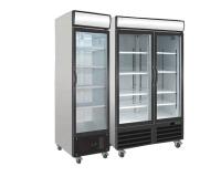 China Beverage Upright Display Freezer 440-930L Capacity with 950W-1150W Power and Digital Temperature Control for sale