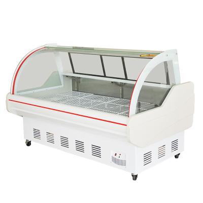 China Portable Meat Display Freezer 679-879L Capacity with 220V Power and Stainless Steel Platform for sale