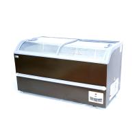 China Curved Glass Island Seafood Meat Display Freezer 563L Capacity -25°C Commercial Refrigeration for sale