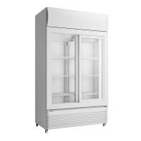 China 750L Professional Double Glass Door Freezer for Yogurt & Drinks with 2-10°C Cooling Range and CE/ROHS Certification for sale