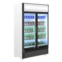 China 750L Professional Double Glass Door Freezer for Yogurt & Drinks with 2-10°C Cooling Range and CE/ROHS Certification for sale