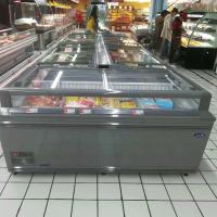China Seafood Sliding Glass Supermarket Island Display Freezer - 1.3-1.7 m² Display Area, -18°C Temperature Range for sale