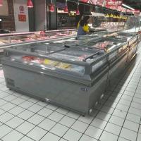 China Seafood Sliding Glass Supermarket Island Display Freezer - 1.3-1.7 m² Display Area, -18°C Temperature Range for sale