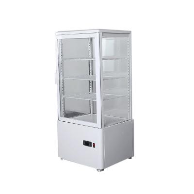 China Vertical 4 Flat Glass Countertop Display Chiller 58L-98L Capacity 0-12℃ Temperature Range for Convenience Stores for sale