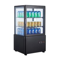 China Vertical 4 Flat Glass Countertop Display Chiller 58L-98L Capacity 0-12℃ Temperature Range for Convenience Stores for sale