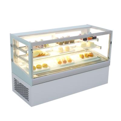 China 130L Sliding Glass Door Cake Table Top Display Chiller 220V 300W with LED Lighting and Marble Finish for sale