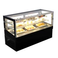 China 130L Sliding Glass Door Cake Table Top Display Chiller 220V 300W with LED Lighting and Marble Finish for sale