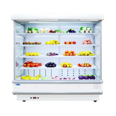China Air Curtain 1955L Upright Open Display Chiller with Panasonic Compressor and LED Lighting - 2500×900×1980mm for sale