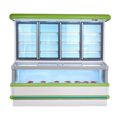 China Four Swing Doors Combination Commercial Display Freezer with Bitzer Compressor - 2.5×1.11×2m Size & -22°C to 10°C Temperature Range for sale