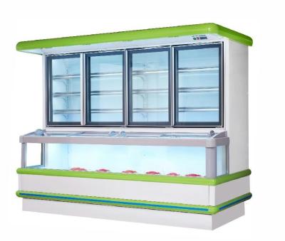 China Combination Commercial Display Freezer 2500×1100×2000mm with 2000W Power and Dual Temperature Zones for sale