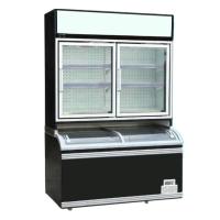 China 900L Multipurpose Double Glass Door Upright Freezer with Danfoss Compressor - 220V/50-60Hz Dual Zone Commercial Refrigeration for sale