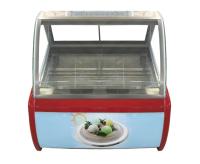 China 14-Pan Stainless Steel Ice Cream Display Freezer -22°C to -18°C Temperature 1380×1130×1250mm Commercial Pastry Shop Refrigerator for sale