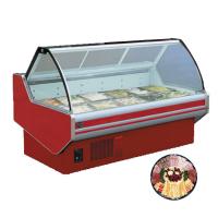 China 200L Curved Glass Restaurant Meat Display Fridge - 1200-2500mm Models with 2-8°C Temperature Range for sale