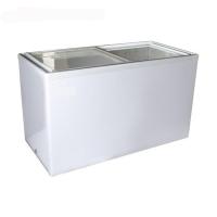 China Deep Chest Glass Door Display Freezer 208L-248L Capacity with R290 Refrigerant and Sliding Doors for sale