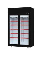 China Fan Cooling Vertical Glass Door Freezer 1250L Capacity 800W Power for Convenience Stores for sale