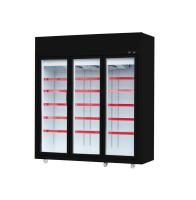China Fan Cooling Vertical Glass Door Freezer 1250L Capacity 800W Power for Convenience Stores for sale