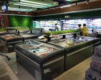 China Top Open Island Display Freezer 900L-1500L Capacity with Danfoss Compressor -18°C to -22°C Temperature Range for sale