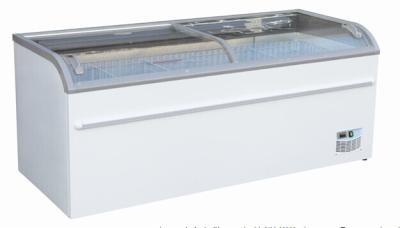 China 2.5m Commercial Frozen Food Island Display Freezer - 750W Danfoss Compressor, -18°C to -22°C Temperature Range for sale