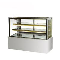 China Commercial 290L Flat Glass Countertop Display Chiller with 2-8°C Temperature Range and 900×730×1200mm Dimensions for sale