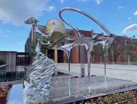 China Contemporary Metal Sculpture Stainless Steel Artwork For Park Decoration for sale