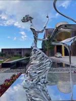 China Contemporary Metal Sculpture Stainless Steel Artwork For Park Decoration for sale