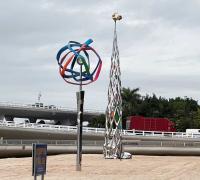 China Contemporary Stainless Steel Large Outdoor Sculpture 10.0 Meter Height for sale