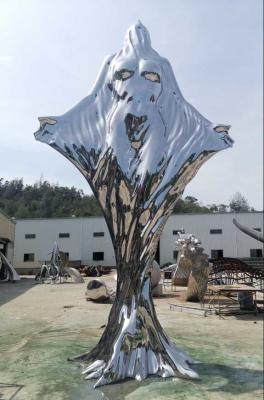 China Outdoor Large Polished Stainless Steel Sculpture SS316L 5.7 Meter Height for sale