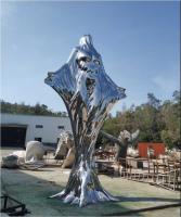 China Outdoor Large Polished Stainless Steel Sculpture SS316L 5.7 Meter Height for sale