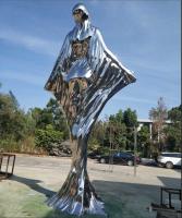 China Outdoor Large Polished Stainless Steel Sculpture SS316L 5.7 Meter Height for sale
