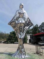 China Outdoor Large Polished Stainless Steel Sculpture SS316L 5.7 Meter Height for sale