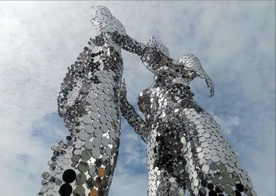 China Outdoor Large Abstract Stainless Steel Sculpture For Public Decoration for sale