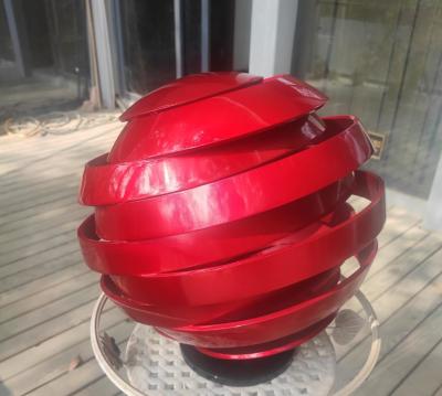 China Modern Painted Stainless Steel Abstract Sculpture Red Baking Varnished for sale